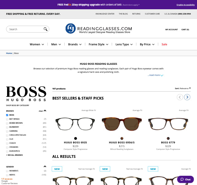 Hugo Boss Reading Glasses | ReadingGlasses.com